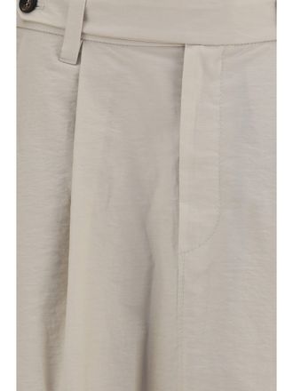 Brunello Cucinelli Cotton Poplin with Monili Detail Skirt - Beige
