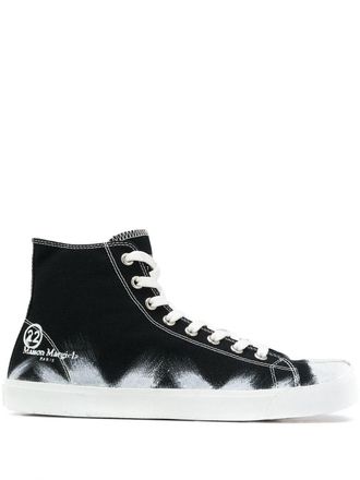 Maison Margiela baskets montantes &agrave; bout Tabi - Noir
