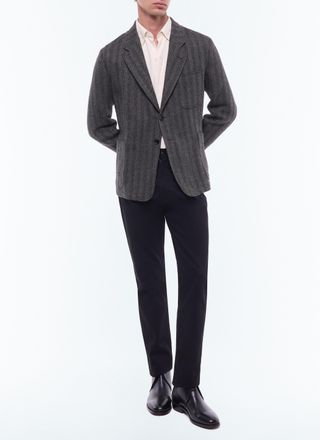 Fursac Veste droite en laine &agrave; chevrons - Taille XXL - Homme