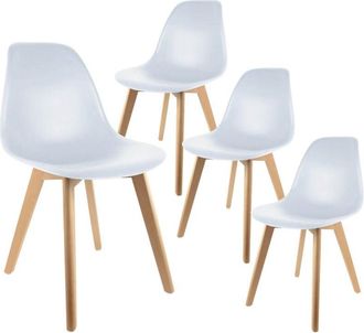 Altobuy Altobuy - melya - Lot de 4 Chaises Scandinaves Blanches