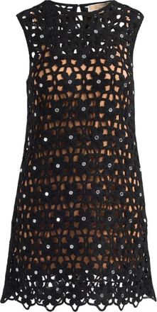 Michael Kors Femme, Robes, Noir, Taille: 38 FR Mirror Embellished Floral Crochet Dress