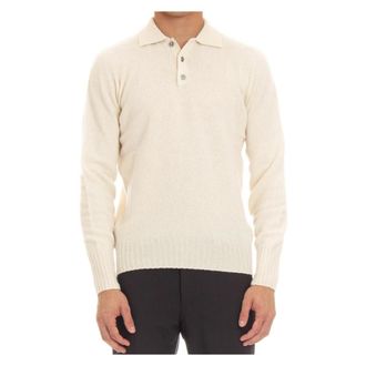Drumohr Polo Pullover Creme - - Knitwear - Herren - Beige - 2XL
