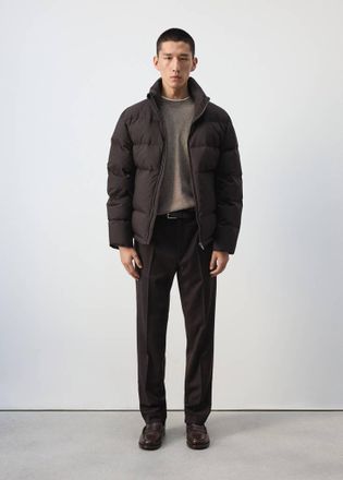 Mango Anorak en duvet 80 % plume, 20 % d&eacute;perlant chocolat - Homme - XXL - MANGO MAN