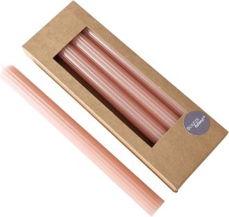 Boltze Stabkerze Classic, 4-teilig, 25 cm hoch, Hellrosa