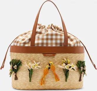 Aquazzura Tote Birdsong aus Raffiabast