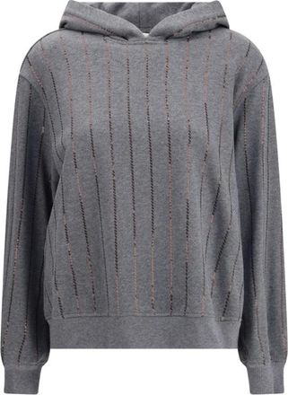Brunello Cucinelli Femme, Sweatshirts et sweats à capuche, Gris, Taille: 42 FR SweaT-shirt en coton