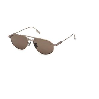 Ermenegildo Zegna Homme, Accessoires, Brun, Taille: 56 MM Ez0289 Lunettes de soleil