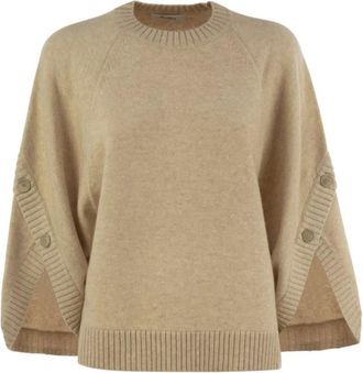 Max Mara Femme, Pulls, Beige, Taille: 40 FR Pull en Tricot avec D&eacute;tails de Boutons aux Manches