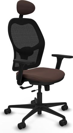 Piqueras y Crespo Ergonomischer Telearbeitsstuhl mit 3D-Armen, h&ouml;henverstellbarer Lendenwirbelst&uuml;tze und festem Kopfteil, ausgestattet mit Syncro/Traslack und injiziert