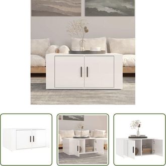 vidaXL Holzwerkstoff Couchtisch - Couchtisch Hochglanz-Wei&szlig; 80x50x36 cm Holzwerkstoff