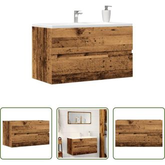 vidaXL vidaXL Holzwerkstoff - Waschbeckenunterschrank Altholz-Optik 90x38,5x45 Holzwerkstoff