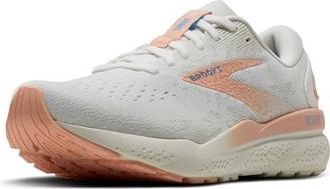 Brooks Chaussures de course Ghost 16 Neutral pour femme, Blanc/bleu d&eacute;lav&eacute;/p&ecirc;che tropicale, 37.5 EU