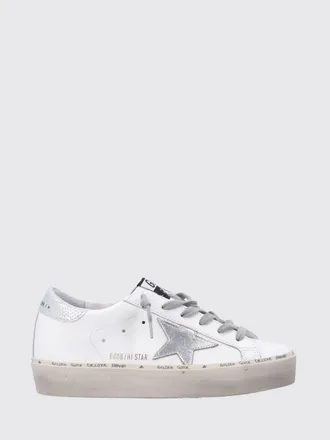 Golden Goose Baskets Hi Star en cuir avec semelle plateforme et d&eacute;tails lamin&eacute;s