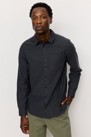 recolution Recolution Herren vegan Flanellhemd Lentil Dunkelgrau