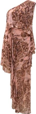 Simona Corsellini Femme, Robes, Multicolore, Taille: 42 FR Abito in fantasia rosa e marrone monomanica