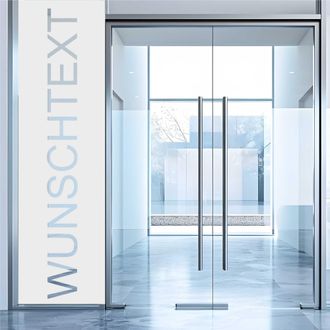 Indigos UG Sichtschutzfolie - Wunschtext - Text - individuell personalisiert - Wunschma&szlig; - Glasdekorfolie f&uuml;r Fenster, Schaufenster, T&uuml;r - passgenaue Fertigung -