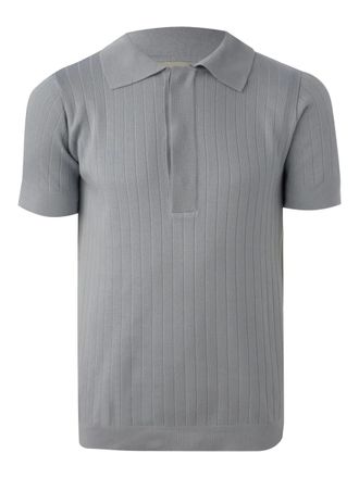 MISCI polo en maille à design côtelé - Bleu