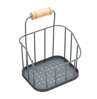 KitchenCraft Living Nostalgia Sp&uuml;lenablage aus Draht, 18 x 14 x 21,5 cm (7 x 5,5 x 8,5) - Grau