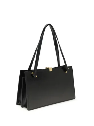 Versace Womens Shoulder Bag Severine Black Leather Calf