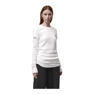 Thom Krom Langarm-T-Shirt mit Doppellage - - Tops - Damen - Wei&szlig; - M