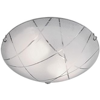 Trio Plafonnier Sandrina verre blanc grain&eacute; 2xE27 &Oslash;40 cm Trio Lighting