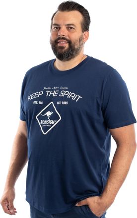 Roadsign Herren T-Shirt einfarbiges Plus-Size-Shirt mit Frontprint Navy, 5XL