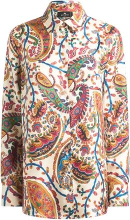 Etro Femme, Blouses et Chemises, Multicolore, Taille: 44 FR Chemise en Twill de Soie &agrave; Motif Cachemire Floral