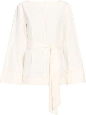 Topshop Baumwollgürtelbluse - Beige