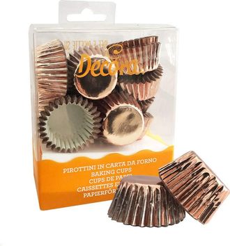 Decora 0339796 Ros&eacute;goldene Bon Bon Backf&ouml;rmchen, Bequeme Backf&ouml;rmchen zum Backen, Servieren und Verschenken von Bon Bons, Hitzebest&auml;ndig bis 180 &deg;C, In prakt