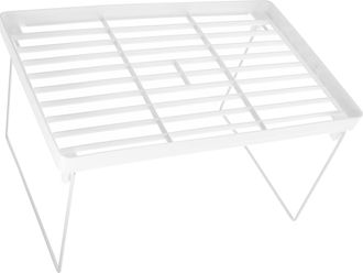 BESPORTBLE Klappbares Aufbewahrungsregal Kunststoff Küchenregal mit Erhöhtem Rand Platzsparend Faltbar Vielseitiger Organizer für Arbeitsplatte und Badezimmer Ab