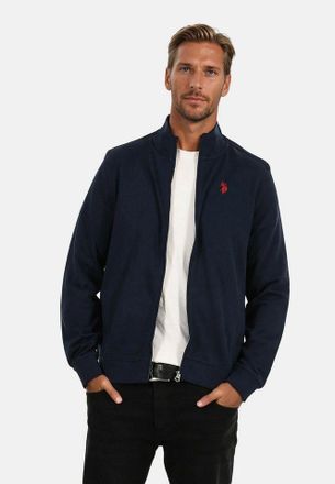 U.S.Polo Association Sweatjacke Stehkragenpullover USKiian - Herren Full-Zip Pullover Aus 100 % Baumwolle - weich und formstabil