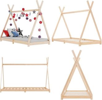 vidaXL Kinder-Bettgestell Massivholz Kiefer 70 x 140 cm - Kinderbett - Holzbett - Kiefernholzbett - Jugendzimmer - Tippistil - Home & Living