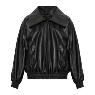 Balenciaga Lederjacke mit weitem Kragen - - Jackets - Herren - Schwarzk - S
