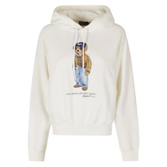Polo Ralph Lauren Femme, Sweatshirts et sweats &agrave; capuche, Blanc, Taille: 36 FR SweaT-shirt en maille