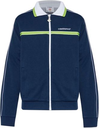 Casablanca Homme, Sweatshirts et sweats &agrave; capuche, Bleu, Taille: XL Round Pique Track Jacket