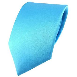 TigerTie satin cravate en soie turquoise unicolor - cravate pure soie