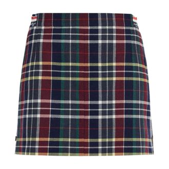 Thom Browne Femme, Jupes, Multicolore, Taille: 34 FR Mini-Jupe en Laine Tartan