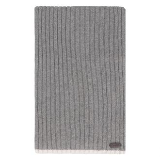 Moorer Kaschmir Rippstrick Schal - - Accessories - Herren - Grau - ONE SIZE