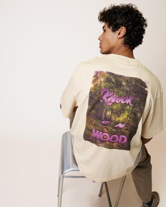 Faguo T-shirt oversize imprim&eacute; &eacute;cru