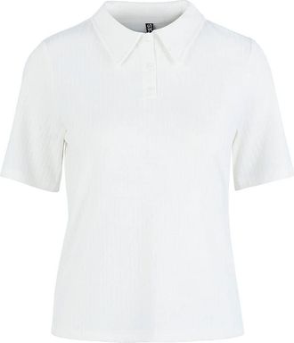 Pieces Damen Pckylie Ss Polo Tee Noos, Cloud Dancer, XS