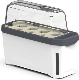 Gusta Garden Harry Herbs 4in1 Kräutertopf Weiß - Pflanzentopf - Abnehmbare Anzuchthaube & Bewässerungssystem - 0,5L Wassertank & 5L Erdvolumen