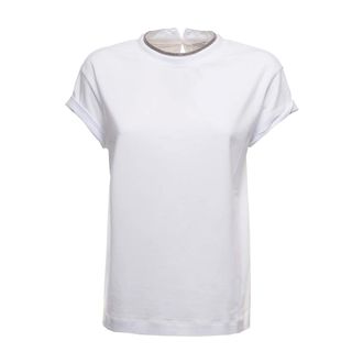 Brunello Cucinelli Femme, Tops, Blanc, Taille: 44 FR T-Chemises