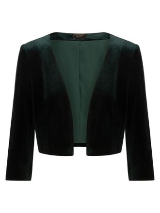 Apart Fashion APART Samtbolero aus einem weichen, elstischen Samt, Emerald, 40