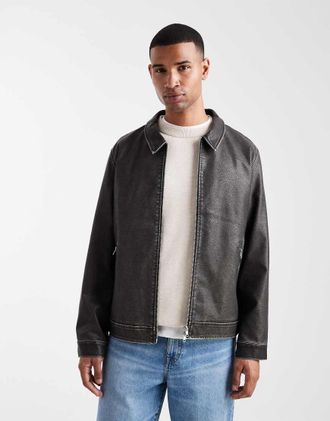Jack & Jones Veste en imitation cuir - Noir