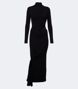MUGLER Robe midi en laine m&eacute;lang&eacute;e