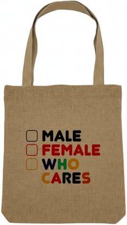 Fabulous Sac Shopping Tote Bag Aspect Lin - Male Female Who Cares LGBTQ+ Trans Non-Binary - Sac de Courses Toile Epaisse 360g Beige Naturel Cabas Port&eacute; Epaule 