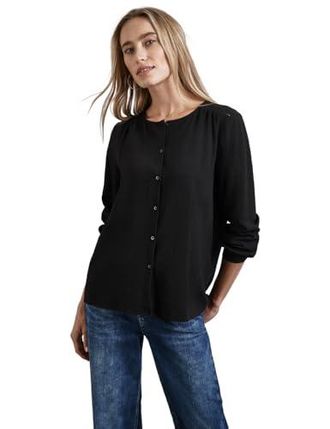 Street One A345113 Chemisier structuré avec Broderie, Noir, 38 Femmes