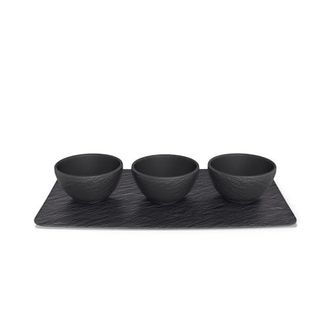 Villeroy & Boch Manufacture Rock Ensemble De Coupelles À Dips 4 Pièces, Pour Dips Et Canapés, Porcelaine Premium, Résiste Au Lave-Vaisselle