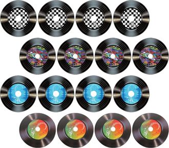 FOMIYES Vinyl-schallplatten-wanddekoration 16 Stück Papier-schallplatten Für Themenveranstaltungen Barschilder Heimdekoration Vintage-stil