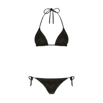 Missoni Femme, Maillots de bain, Noir, Taille: 38 FR Maillot de Bain Noir &agrave; Lacets